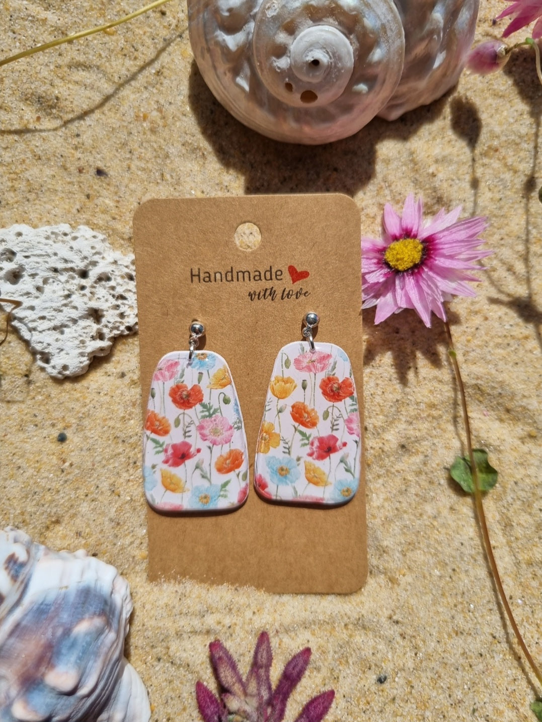 Tall Poppy polymer clay floral earrings – GEORGIE WHO?